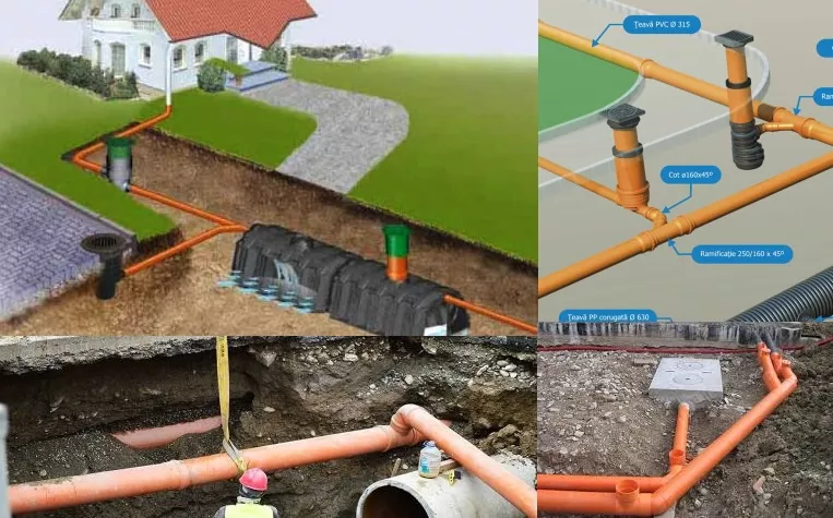 Baza Camin PVC pentru canalizare D315 cu 3 intrari si 1 iesire dn 110 ...