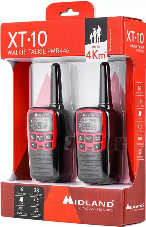 Set 2 statii radio emisie-receptie PMR XT10 16 canale raza de actiune ...