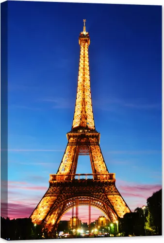 Tablou luminos in intuneric GlowforHome Turnul Eiffel din Paris noaptea ...