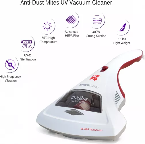 Aspirator anti-acarieni Daga Di4 Aspirovac Letto 400W UV light Alb ...