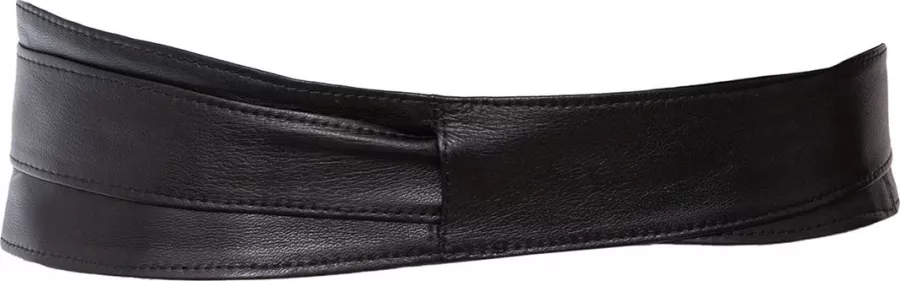 Curea neagra din piele naturala de ovina fara catarama marime ...