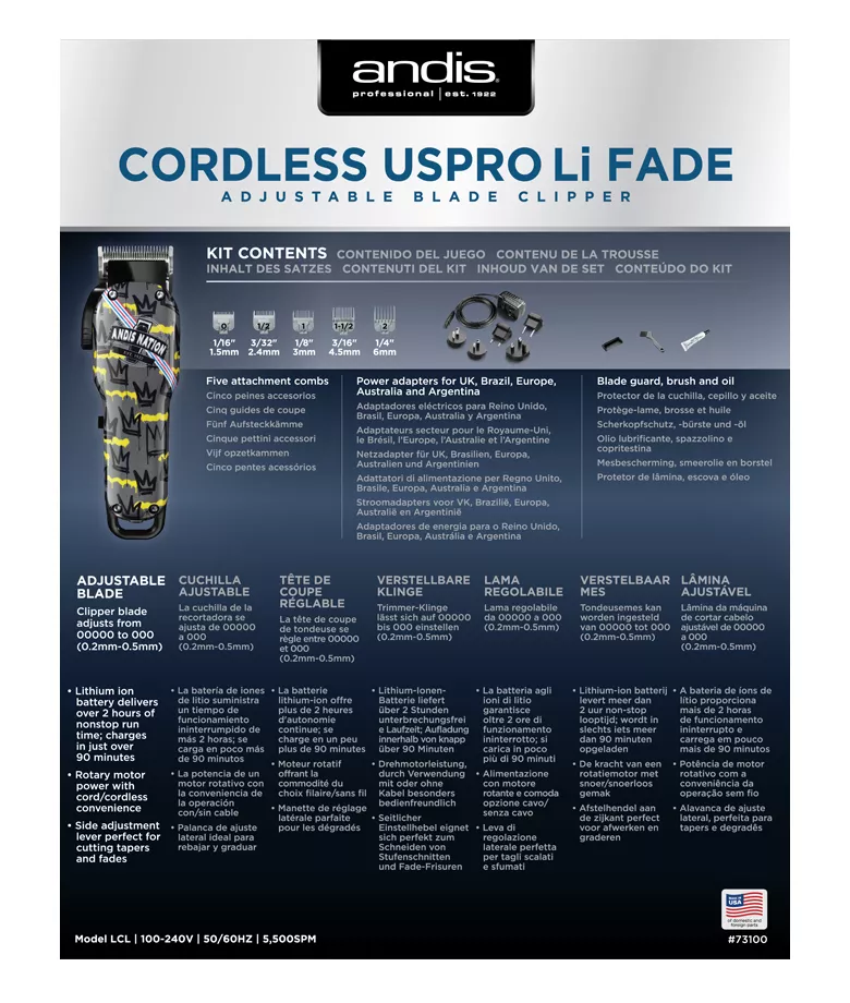 Aparat profesional de tuns barba si par Andis - model Us Pro Li Andis ...