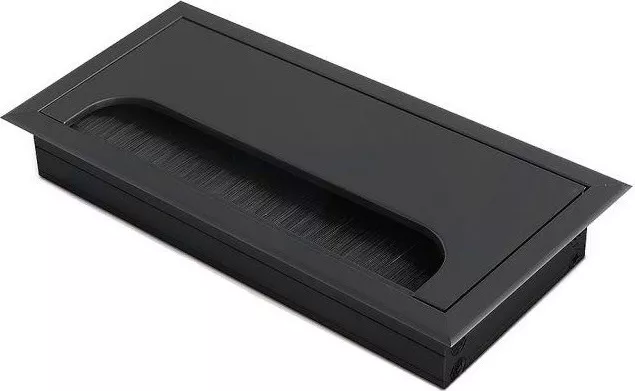 Trecere cabluri prin blatul de birou metalica dreptunghiulara neagra ...