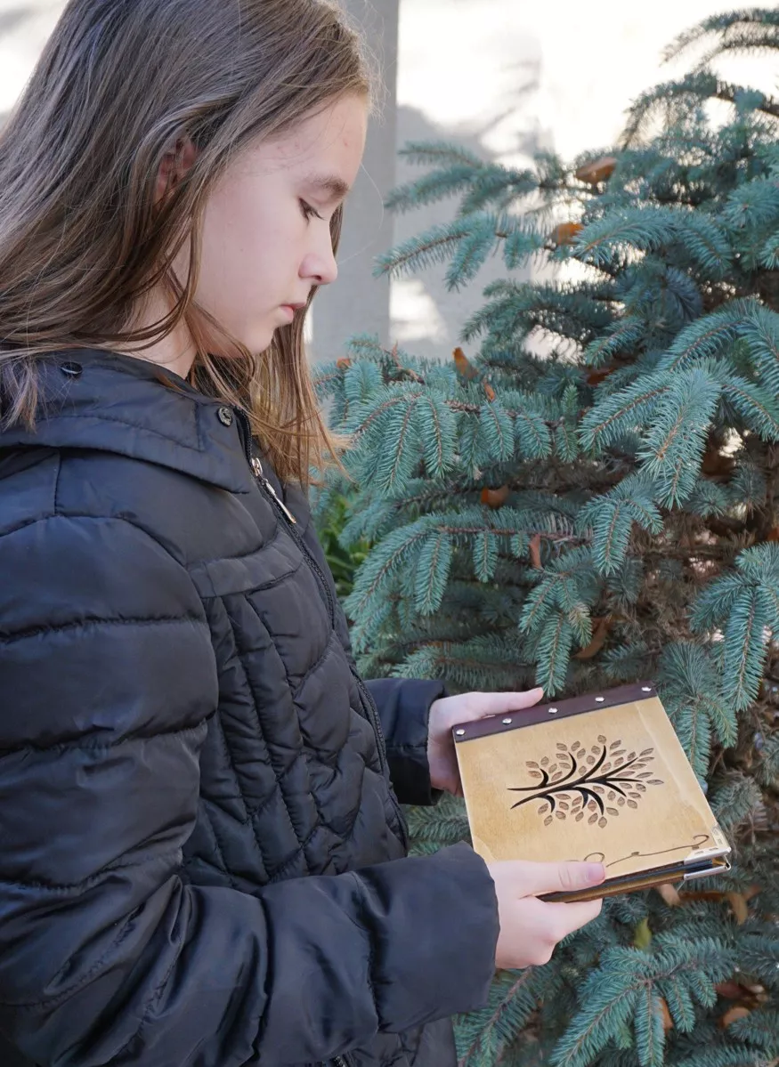 Album fotografii din lemn cu piele naturala VintageBox Caiet amintiri ...