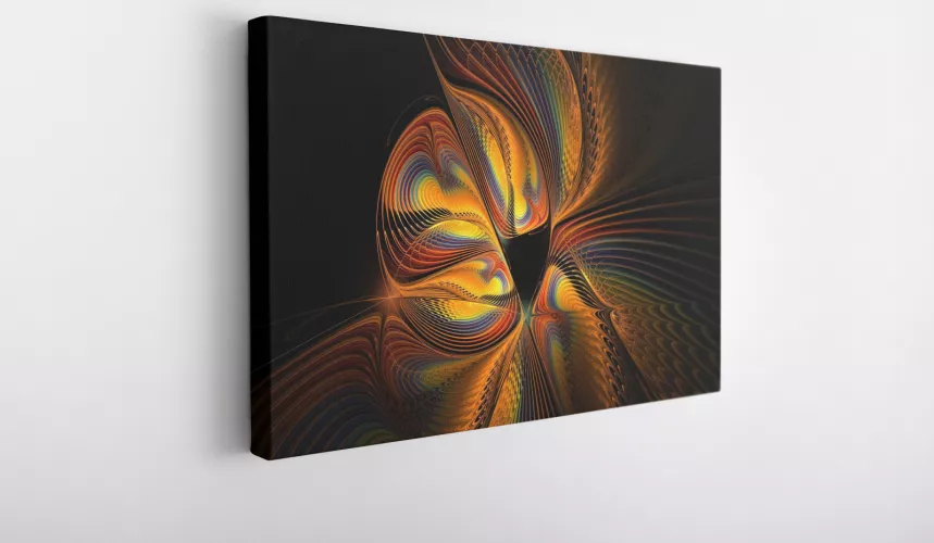 Tablou Canvas INSPO - Peacock Gold Waves 25-80x120 - cel.ro