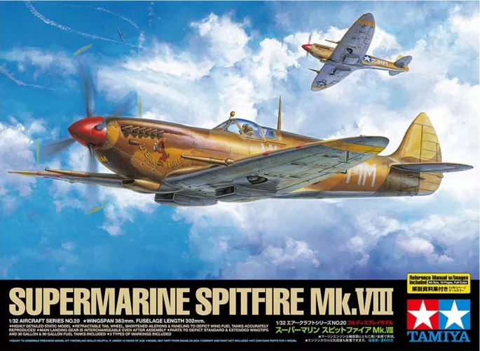 Kit de construit avion Supermarine Spitfire Mk.VIII / Lungime 38.3 cm / Latime - cel.ro