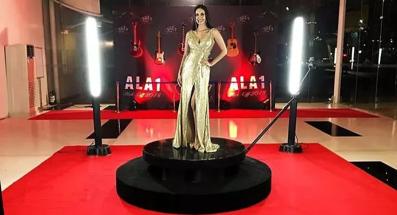 Cabina foto platforma video Selfie 360 brat rotativ inel RGB pentru ...