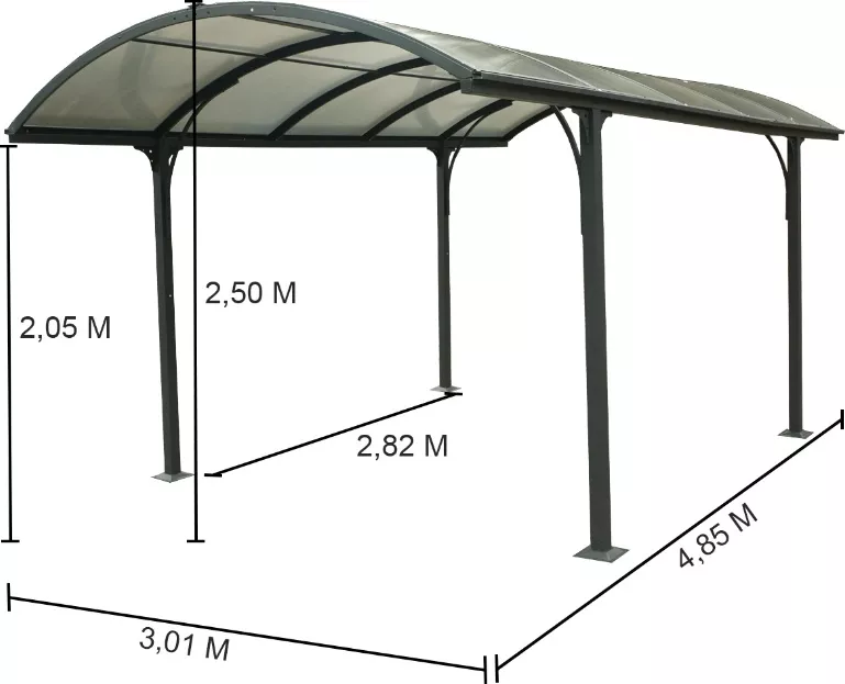 Copertina Auto Carport Arcadia Hobby Metal Aluminiu/Policarbonat Gri ...