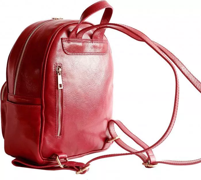 Rucsac dama din piele naturala vachetta rosu R115D la CEL.ro