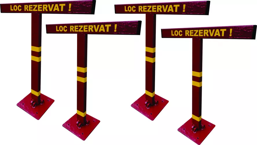 Set 4 blocatoare parcare otel culoare rosie BLPR-003 - cel.ro