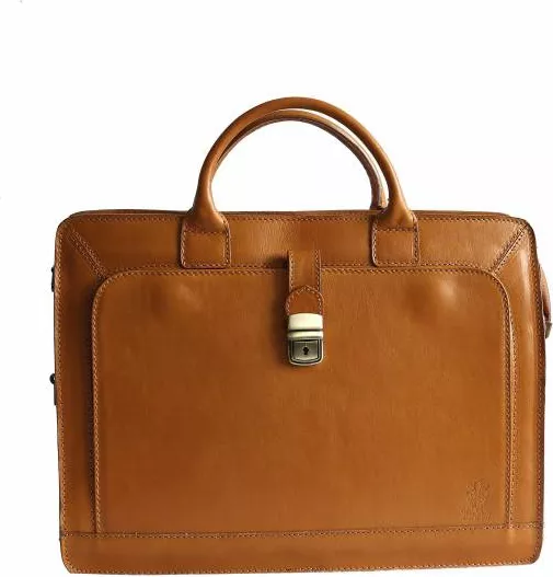 Geanta dama pentru laptop din piele naturala bej FLS114C FLS114C