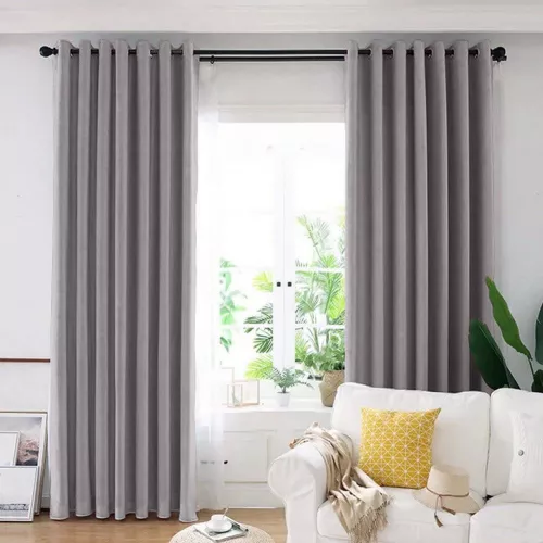 Set draperie din catifea blackout cu inele negre Madison 250x265 cm ...