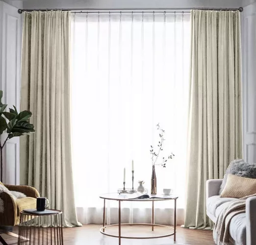 Draperie din catifea blackout cu rejansa din bumbac tip fagure Madison ...