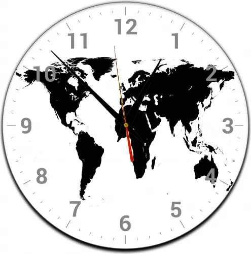 Ceas de perete alb negru Continente 20x20 cm - cel.ro
