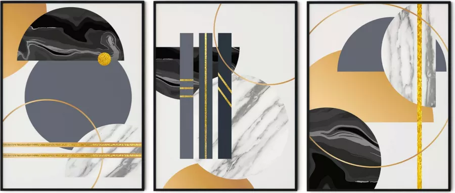 Set 3 tablouri Intaglio Stil Abstracte print pe hartie foto Fine Art ...