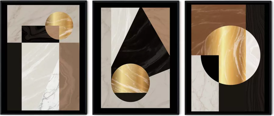 Set 3 tablouri Intaglio Stil Abstracte print pe hartie foto Fine Art ...