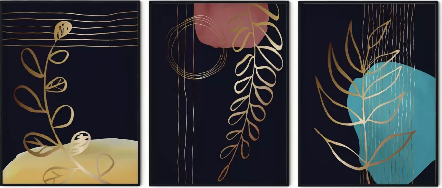 Set 3 tablouri Intaglio Stil Abstracte print pe hartie foto Fine Art ...