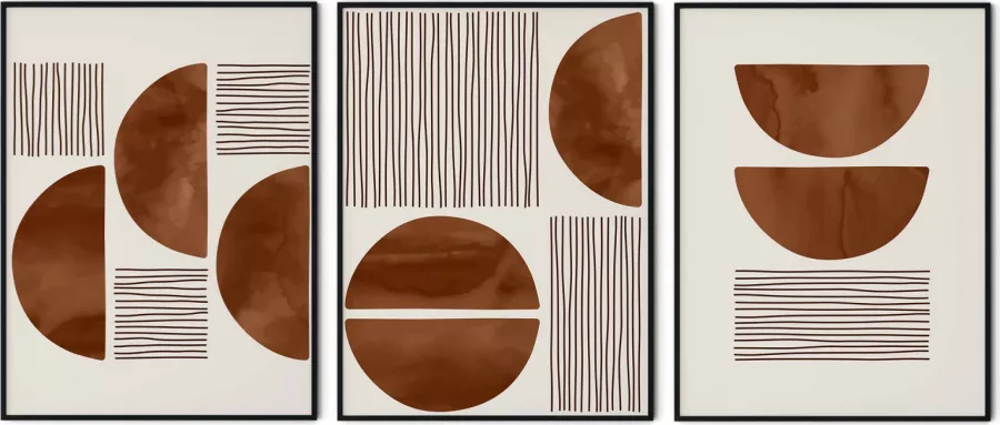 Set 3 tablouri Intaglio Stil Abstracte print pe hartie foto Fine Art ...