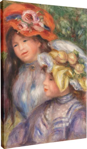 Tablou canvas Intaglio color Clasic Two Girls de Pierre Renoir print pe ...