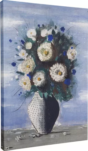 Tablou canvas Intaglio color Clasic Vaza cu flori albe print pe panza ...