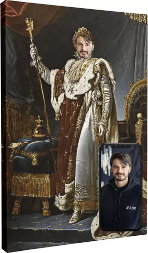 Tablou canvas personalizat cu poza ta in stil Regal Intaglio color ...