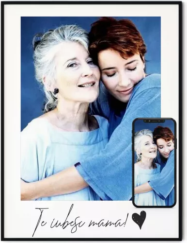 Tablou cu rama personalizat cu fotografia ta cu mama Intaglio color ...