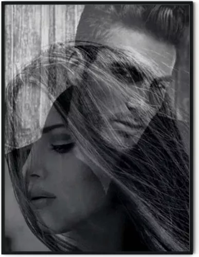 Tablou personalizat cu rama poza de cuplu in dubla expunere Intaglio ...