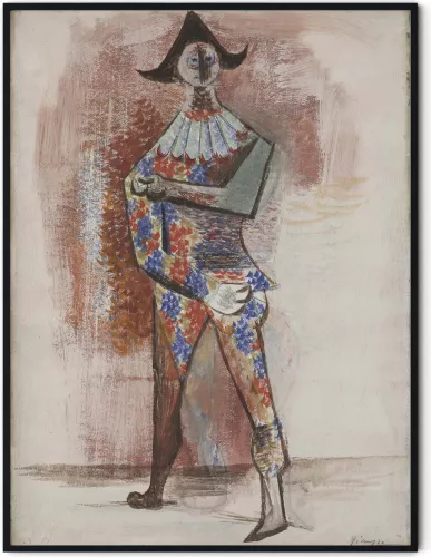 Tablou Poster Intaglio Modern color Harlequin de Pablo Picasso print pe ...