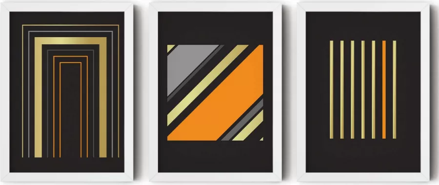 Tablouri Abstracte print pe hartie foto Fine Art Intaglio set 3 postere ...