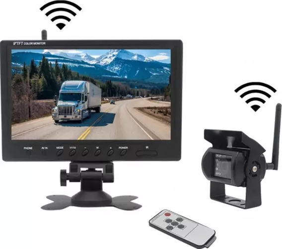 Kit marsarier wireless cu camera si display de 9&Prime 12V24V pentru ...