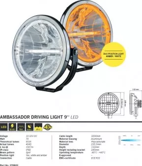 Proiector faza lunga LED cu DRL DUAL COLOR AMBASSADOR FI23 270922 - cel.ro