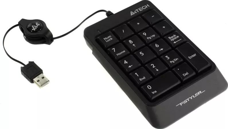 TASTATURA numerica A4TECH Fstyler 18 taste USB 70cm retractabil compact ...