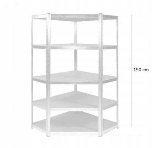 Raft metalic de colt depozitare MDF 5 polite 180x90x30 cm 175kg GWI0892 ...