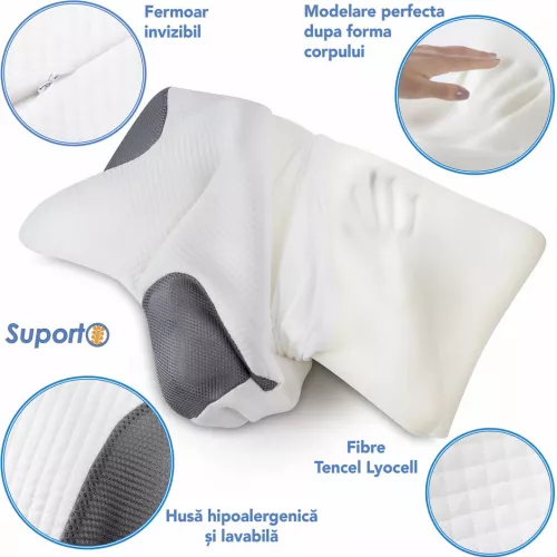 Set perne pentru dormit Suporto perna ortopedica cervicala si perna ...