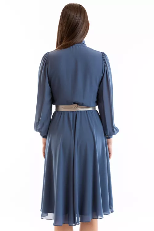 Rochie Eleganta din Voal Indigo NICHI 120-3-4168-552-I