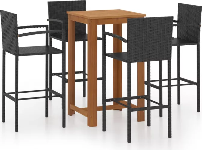 Set mobilier bar de gradina 5 piese negru 3067988 la CEL.ro