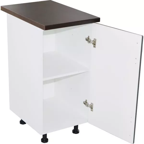 Corp inferior cu 1 Usa Zebra Alb/MDF Gri si blat Stejar Ciocolata 40 x ...