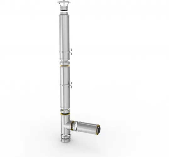 Cos Fum Bronox din inox dublu perete complet echipat D 180mm H 5m ...