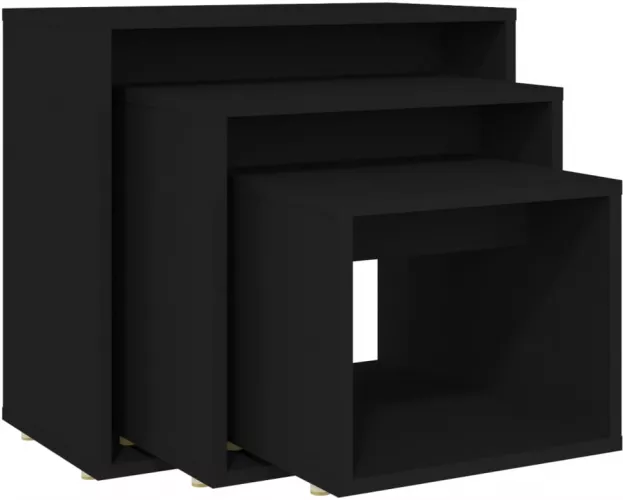 Masute suprapuse 3 buc. negru PAL 808577 la CEL.ro