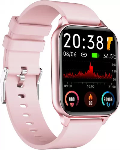 Smartwatch iQuality 26 Roz Sakura Notificari Termometru Apeluri ...