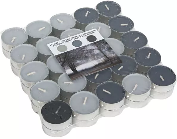 Set 50 lumanari in 3 nuante inchise forma rotunda JB0037