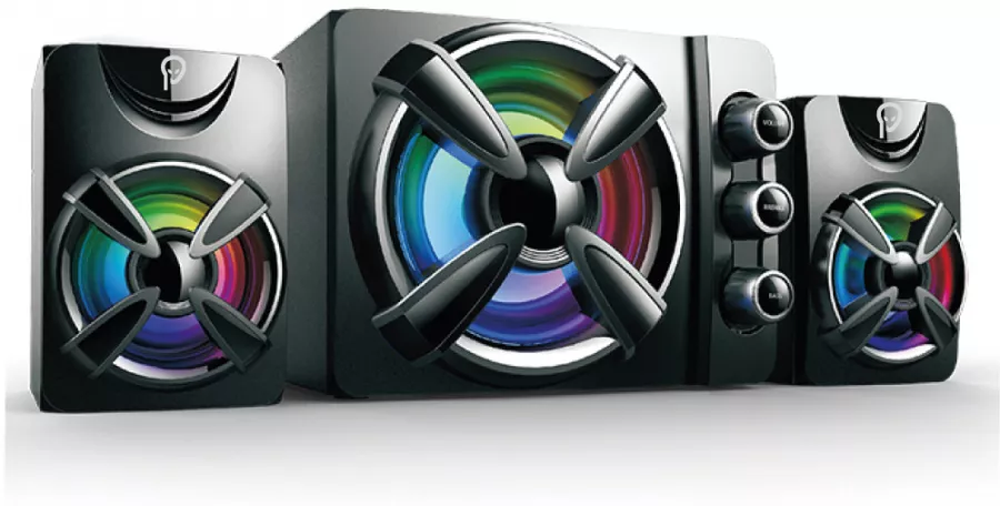 BOXE SPACER Gaming 2.1 RMS 11W 2 x 3W Plus 5W control volum bass si ...