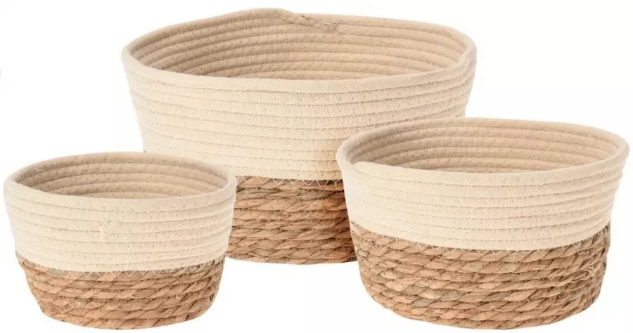 Set 3 cosuri decorative pentru gradina natur/alb CR0302 - cel.ro