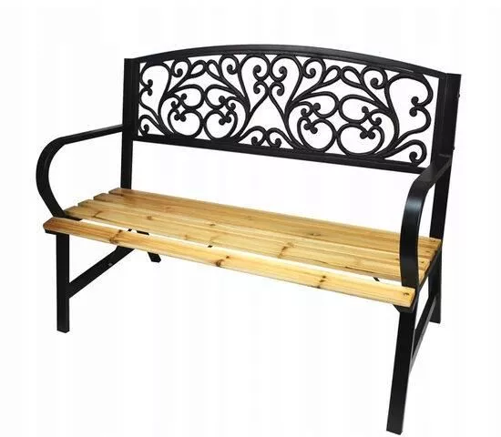 Banca de gradina metal si lemn 120x56x87 cm Adela MEB2934 - cel.ro