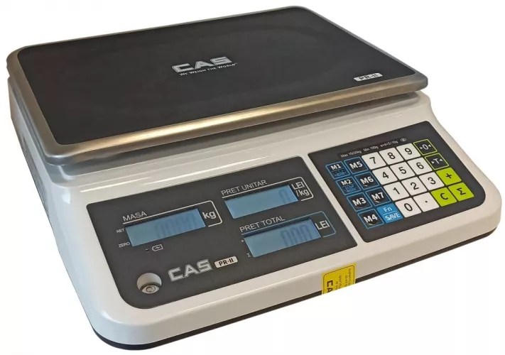 Cantar Comercial CAS PRII 15CB 6/15 kg acumulator conectare pc USB aviz - cel.ro