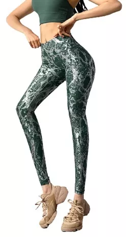 Colanti Fitness Yoga Aerobic Jogging Push-up sexy Green Silver Snake M ...