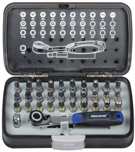 Set de biti 1/4 colorati cu antrenor cu clichet Projahn PRO.4095 - cel.ro