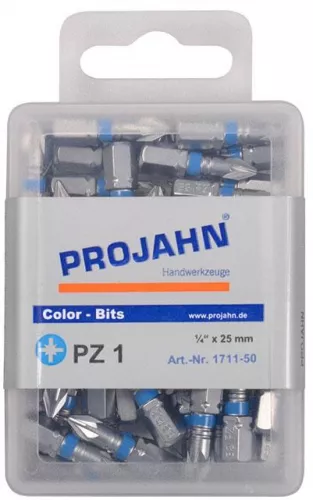 Set de biti colorati PZ 2 Pozidriv in cruce PROJAHN 1/4 50 buc/set PRO ...