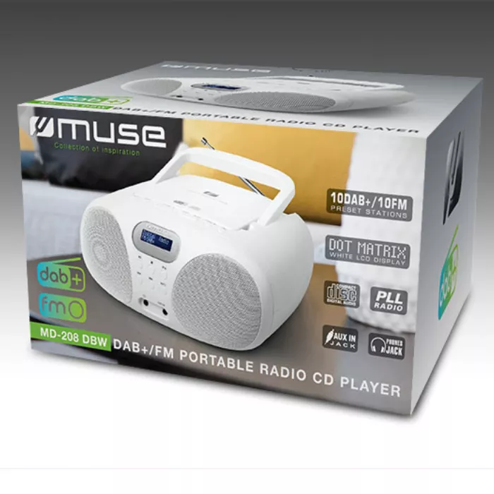 Muse MD-208 DBW CD Player Radio Alb la CEL.ro