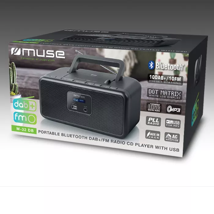 Radio portabil Muse M-32 DB CD USB DAB+ Negru mse00233 - cel.ro